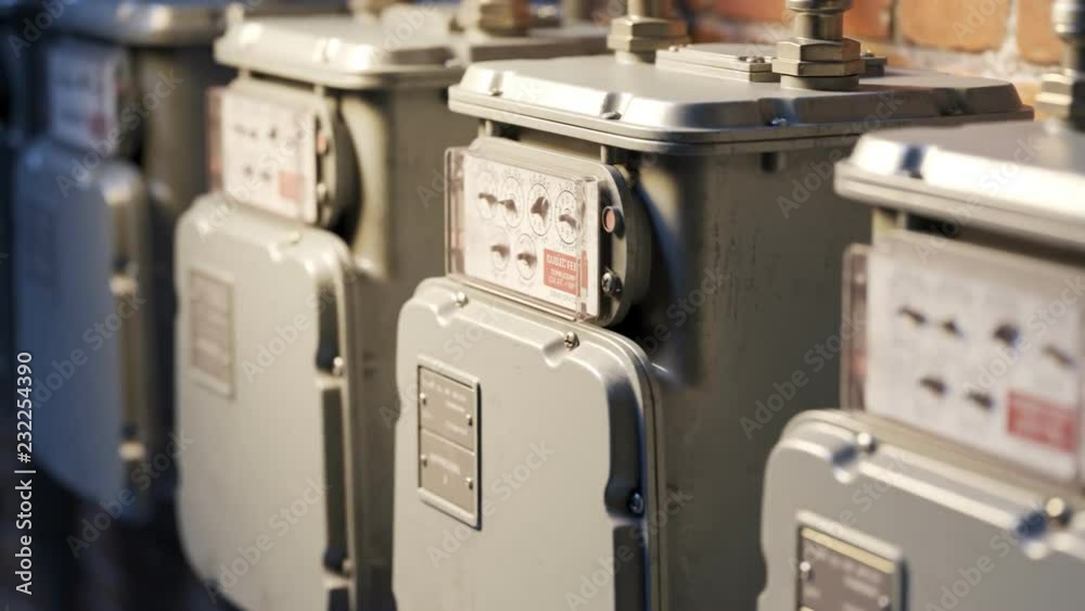 Gas meters showing fuel flow in a timelapse. Endless looping animation ...