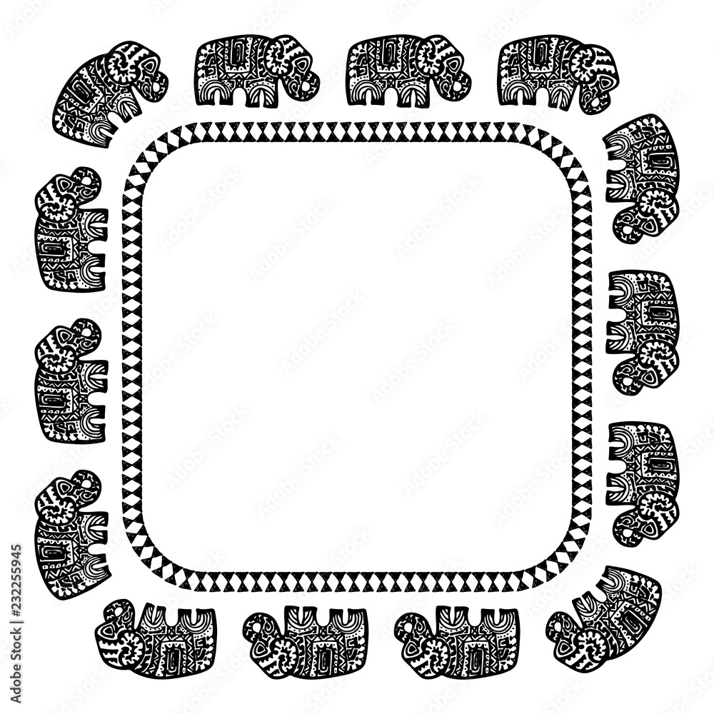 India Elephant Border Clip Art