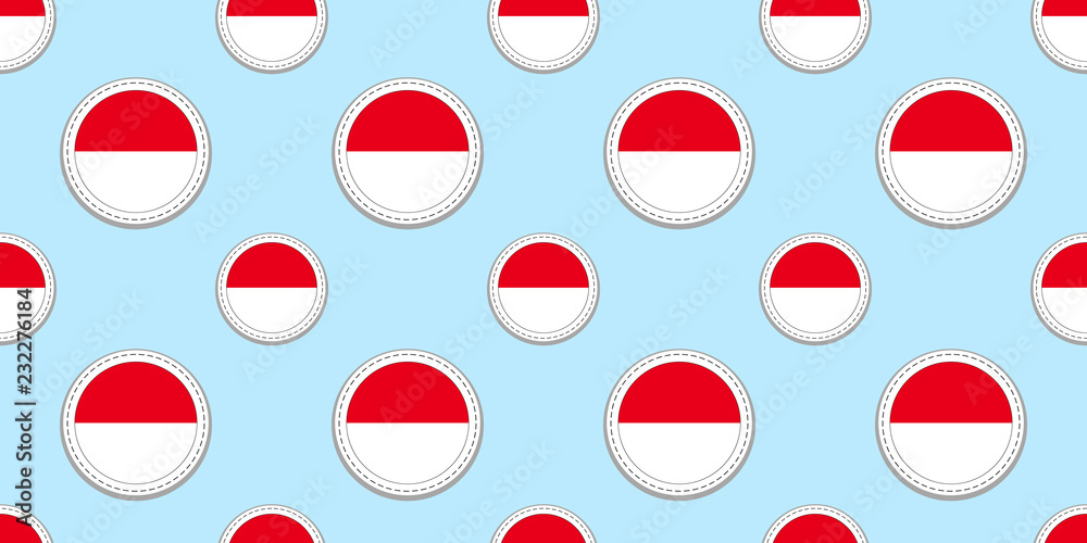 Monaco round flag seamless pattern. Monacan background. Vector circle ...