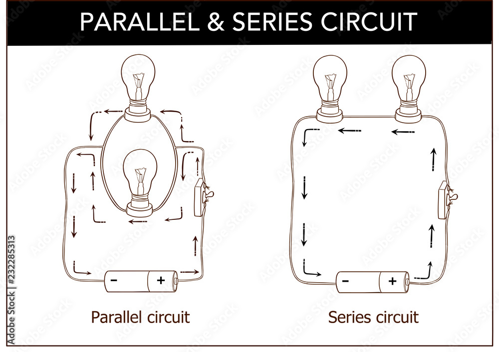 vector illustration of a series and parallel circuits. Stock Vector ...