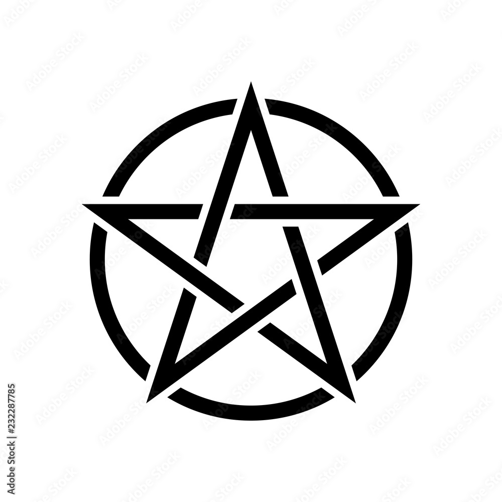Pentacle magic sign. White background Stock Vector | Adobe Stock