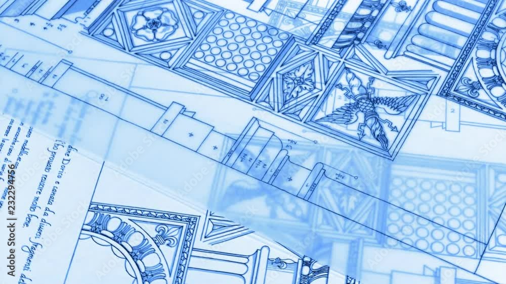 blueprints - drawings of antique architecture - drawings of antique ...