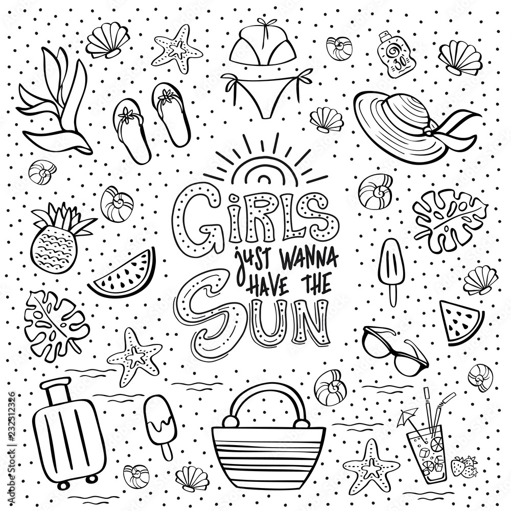 Girls Vacation Clip Art