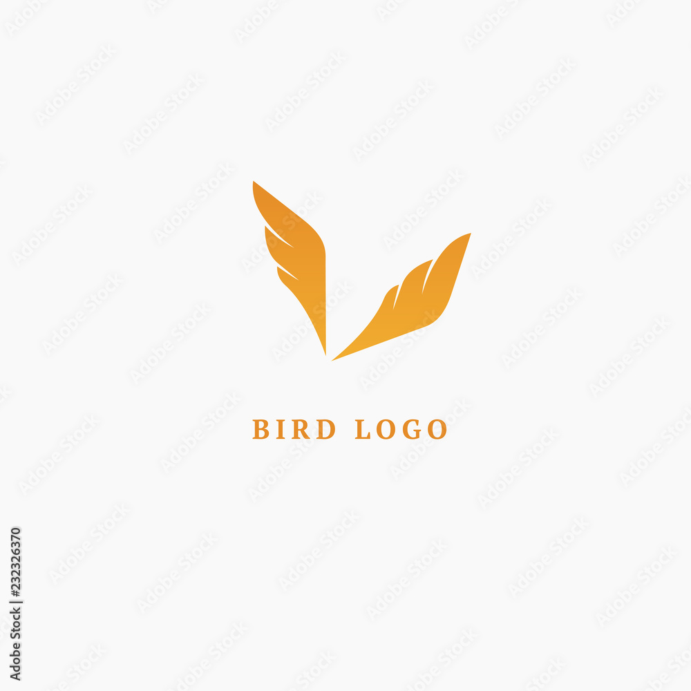 Bird silhouette logo. Vector abstract minimalistic illustration flying ...