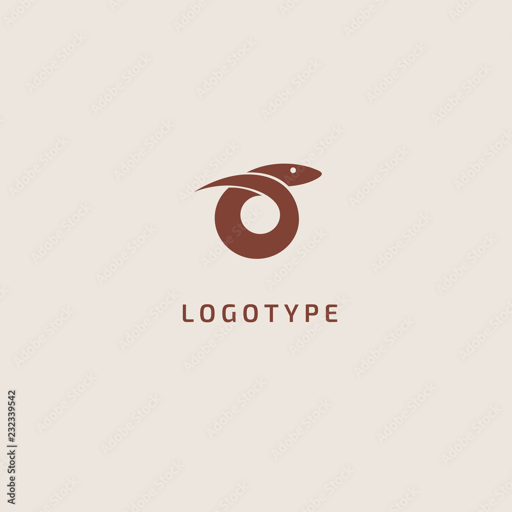 snake silhouette logo. Vector abstract minimalistic illustration ...