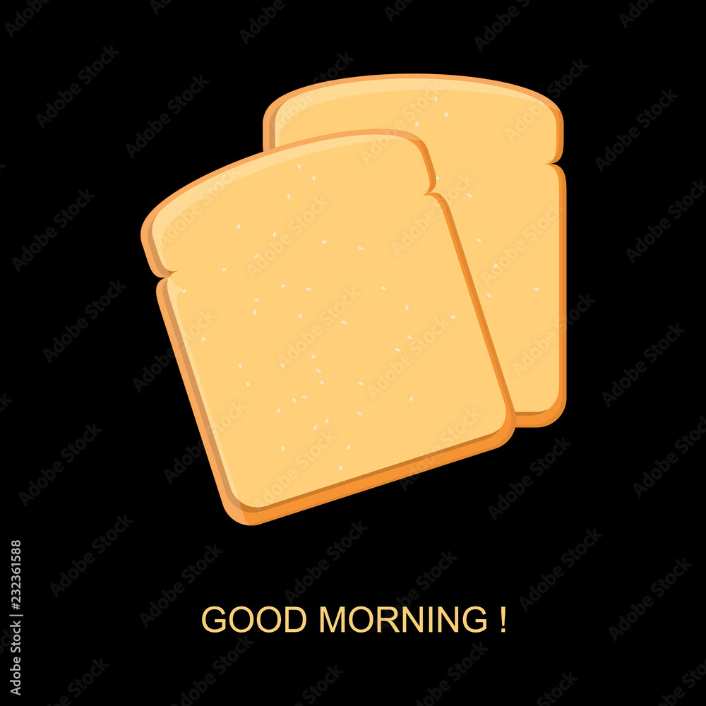 Toast bread vector illustration. Realistic bread slice. Vector ...