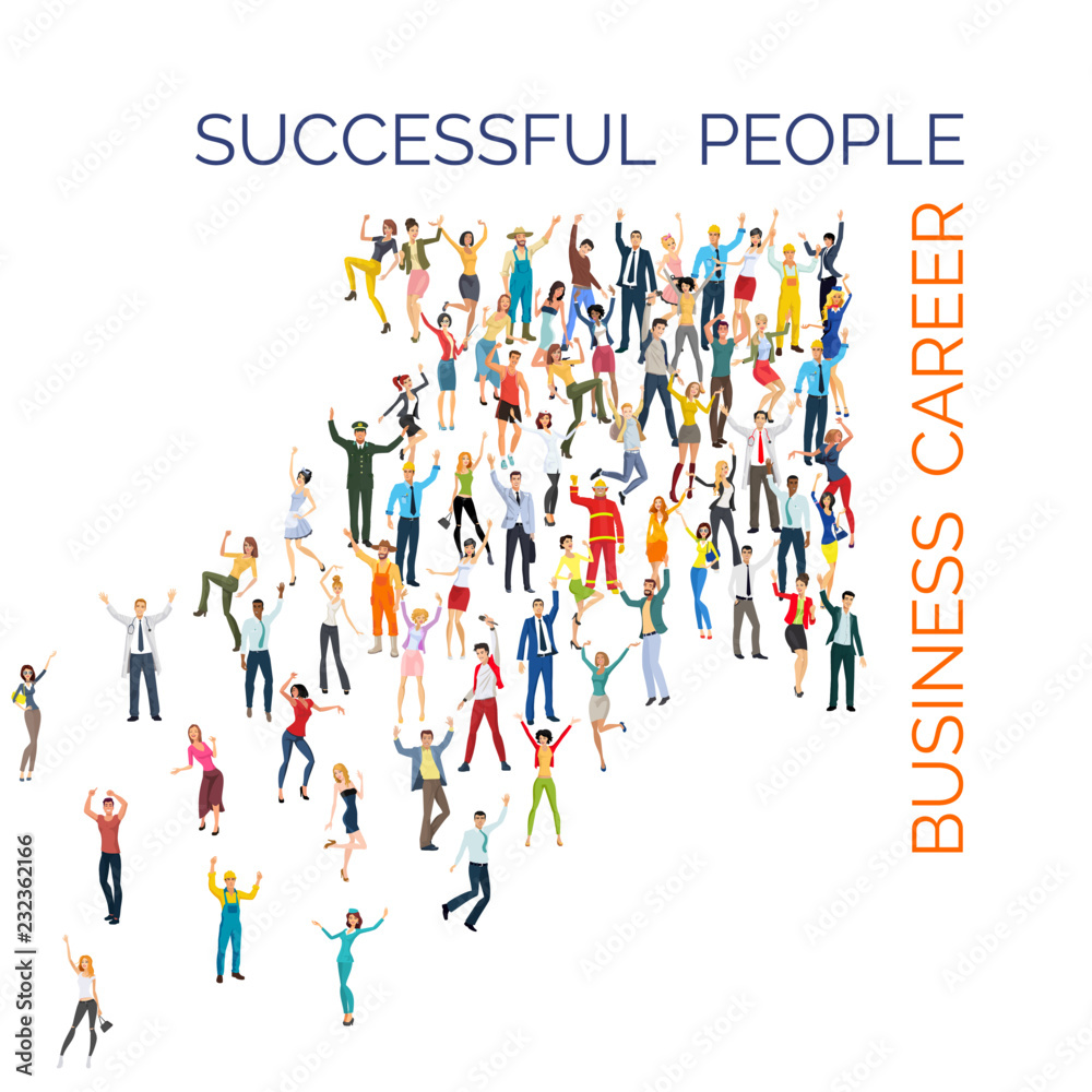 crowd of successful people. vector illustration Stock Vector | Adobe Stock