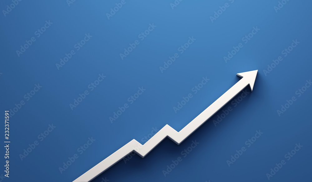 Graph Arrow of Improvement. 3D Render Illustration. Stock Illustration ...