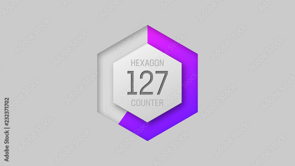 Hexagon Radial Counter Infographic Stock Template | Adobe Stock
