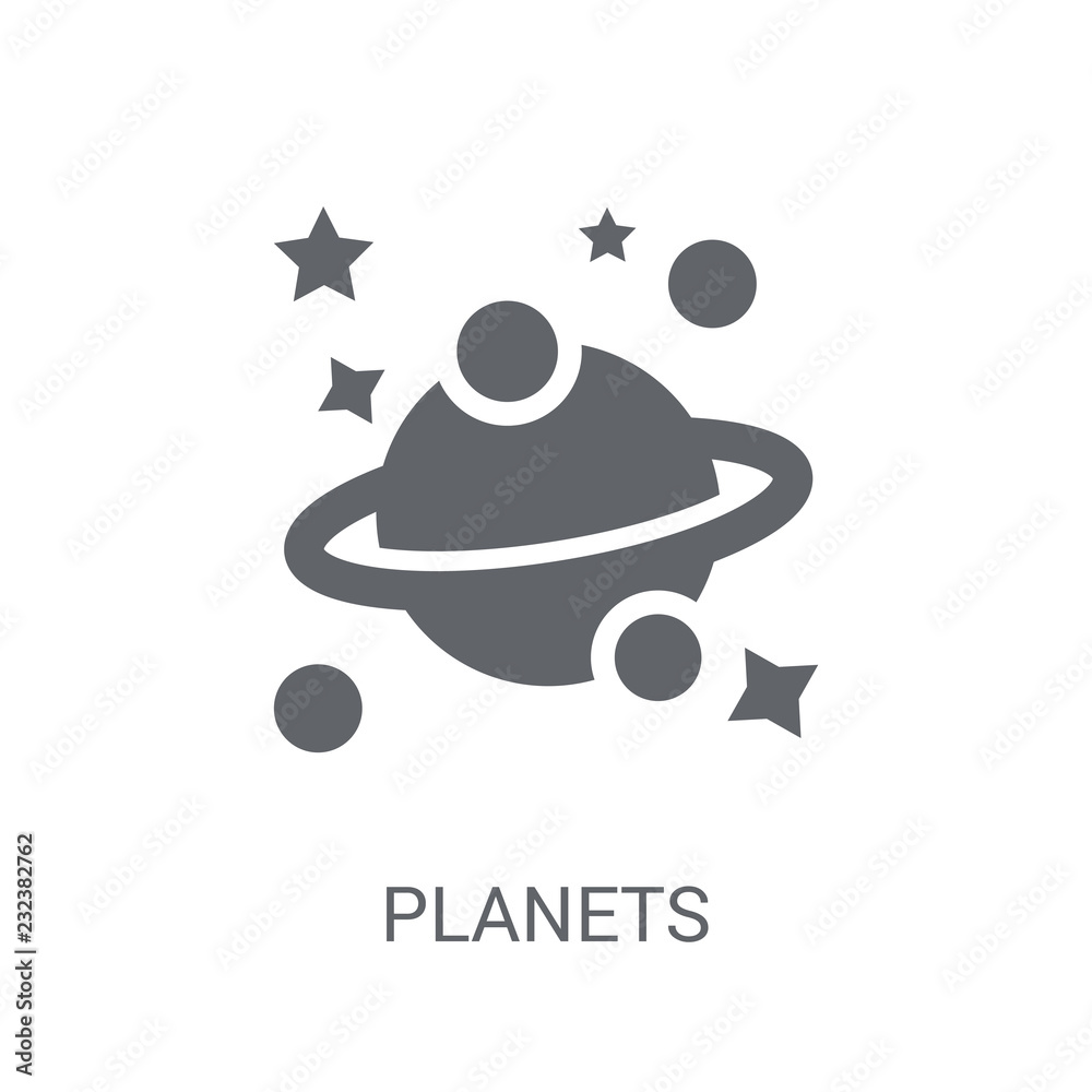 Planets icon. Trendy Planets logo concept on white background from ...