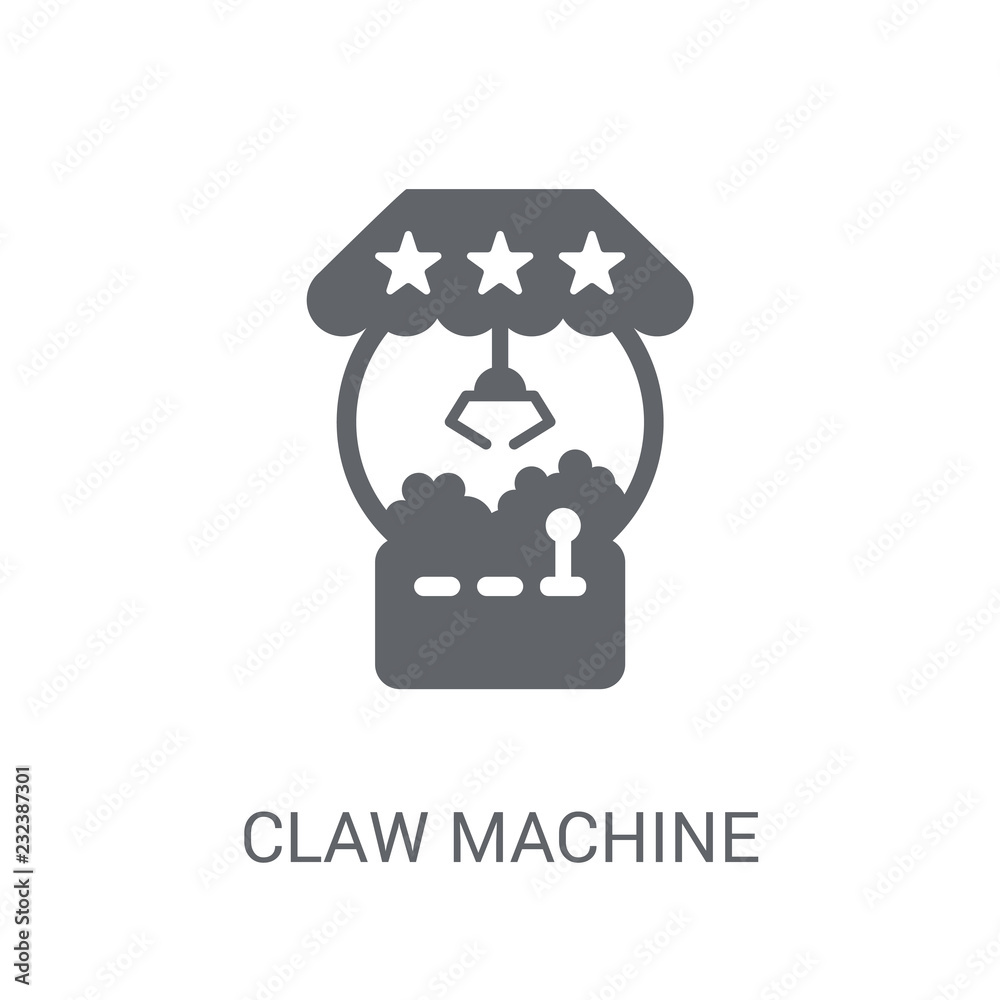Claw machine icon. Trendy Claw machine logo concept on white background ...