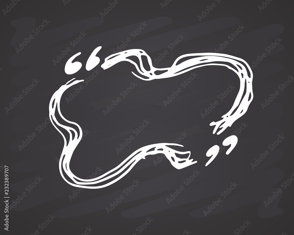 Quote box or quotation frame hand drawn sketch doodle vector ...
