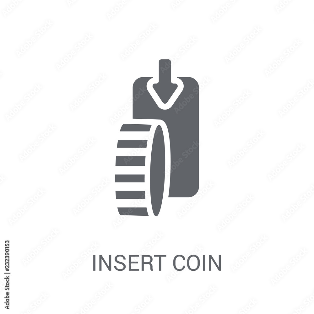 Insert coin icon. Trendy Insert coin logo concept on white background ...