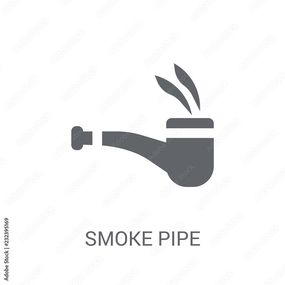 smoke Pipe icon. Trendy smoke Pipe logo concept on white background ...
