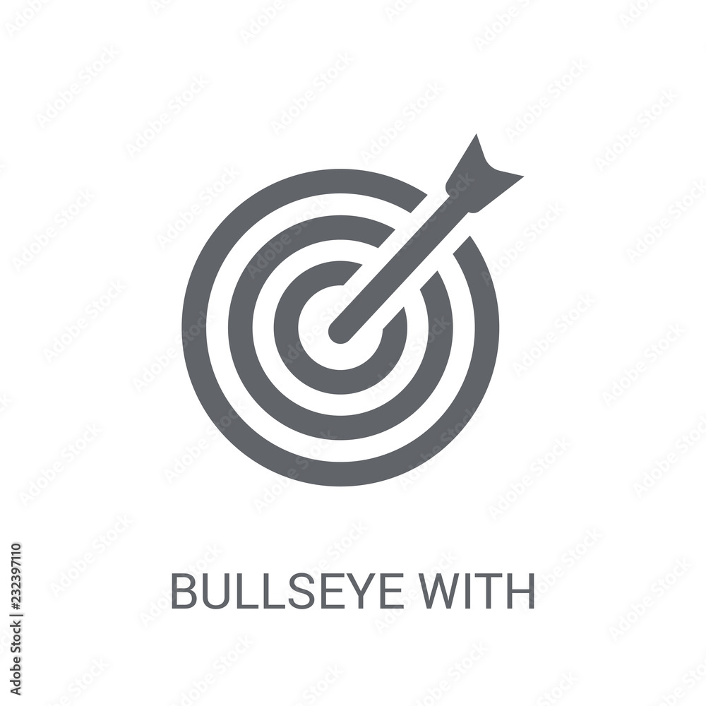 Bullseye with target symbol icon. Trendy Bullseye with target symbol ...