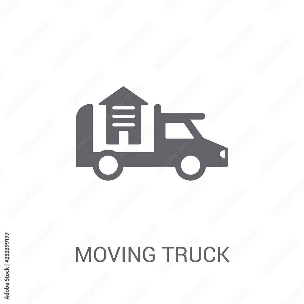 Moving truck icon. Trendy Moving truck logo concept on white background ...