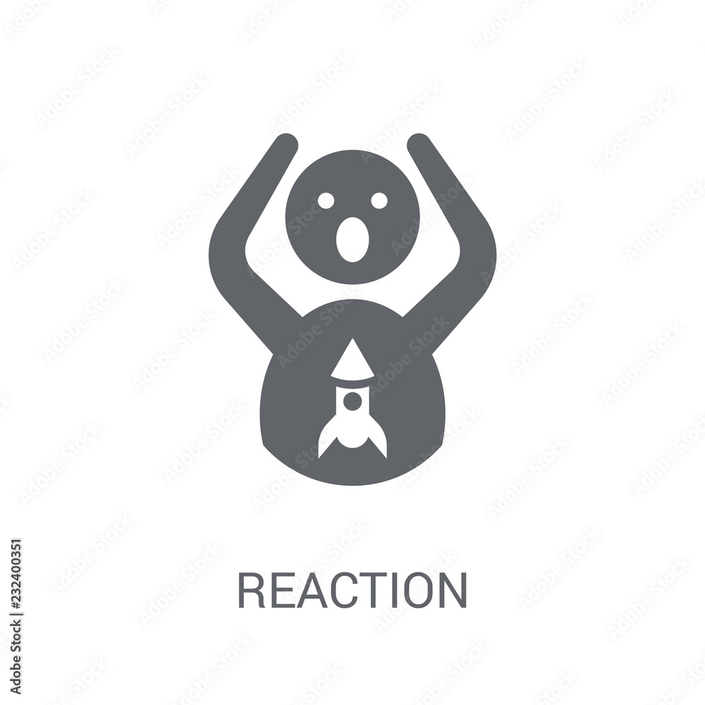 Reaction icon. Trendy Reaction logo concept on white background from ...
