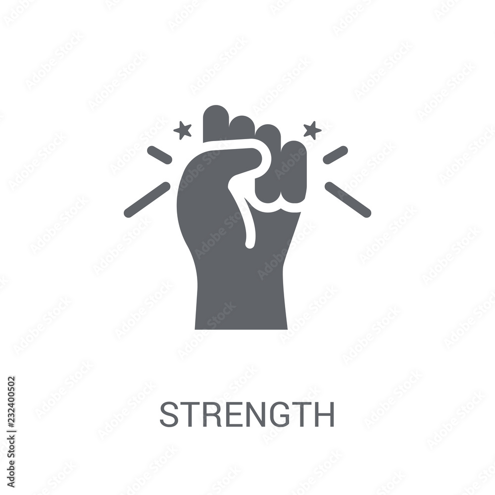 Strength icon. Trendy Strength logo concept on white background from ...