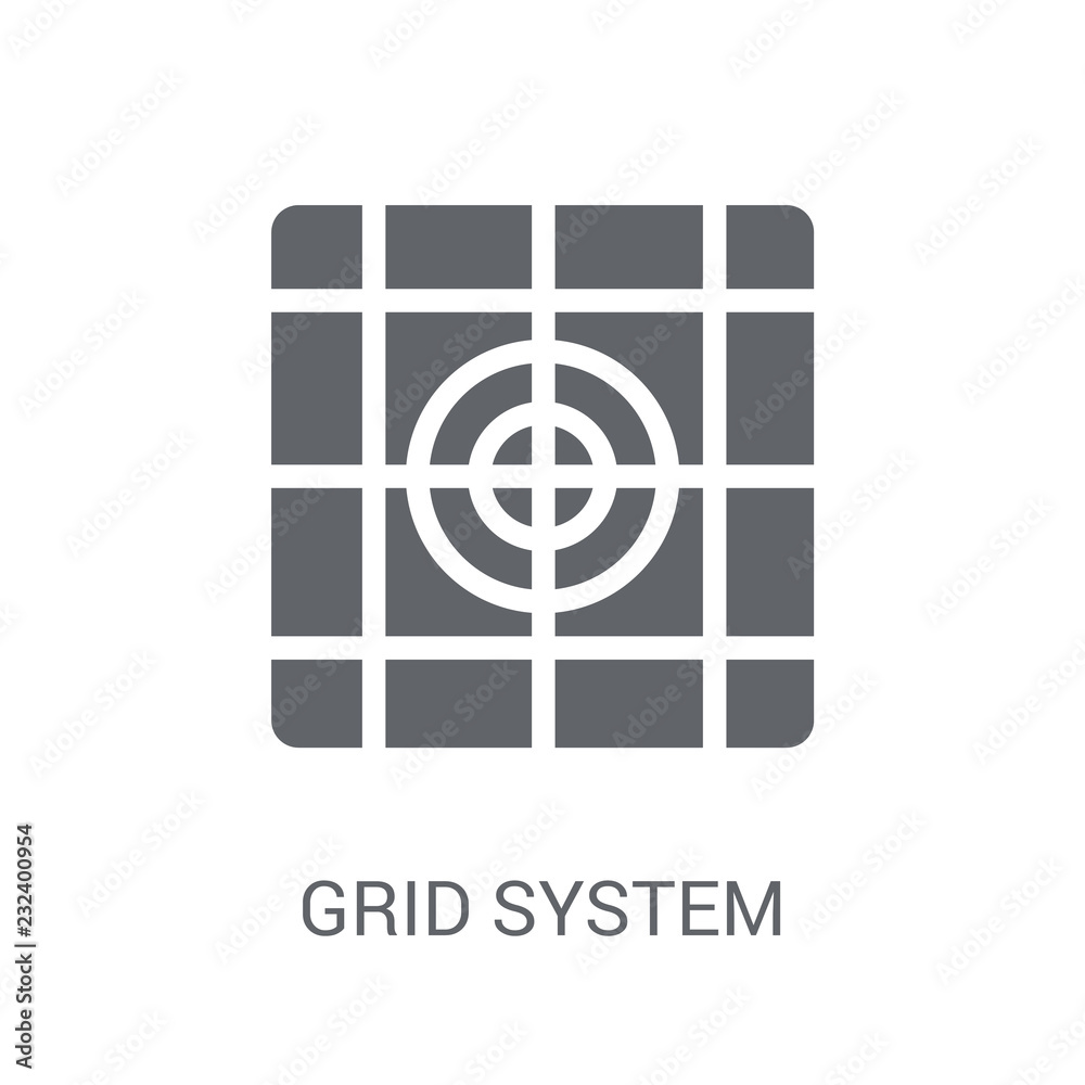 Grid system icon. Trendy Grid system logo concept on white background ...