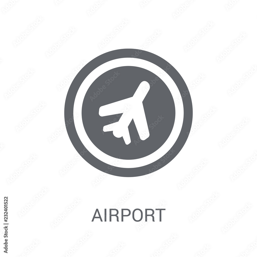 Airport sign icon. Trendy Airport sign logo concept on white background ...