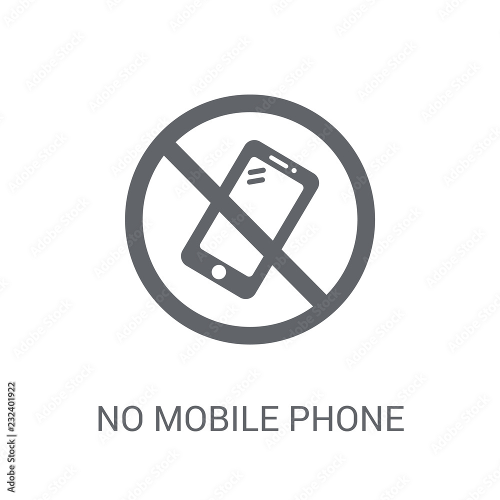 No mobile phone sign icon. Trendy No mobile phone sign logo concept on ...