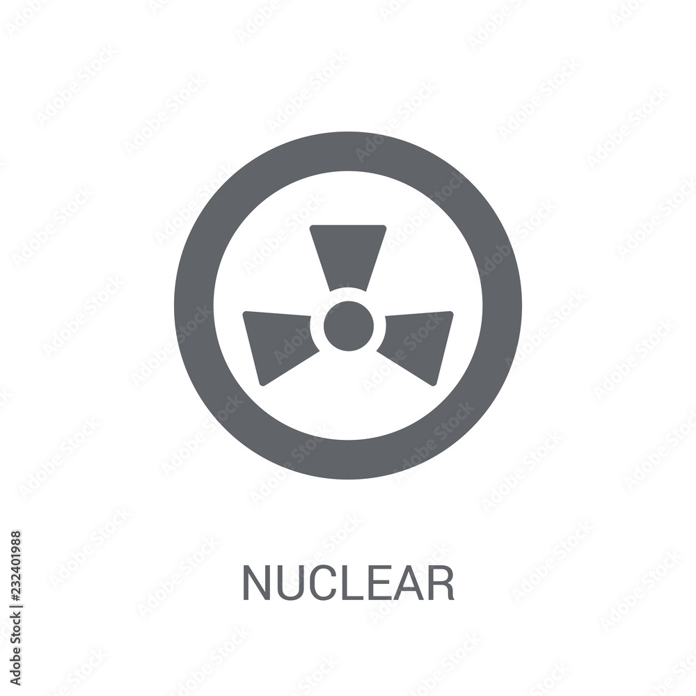 Nuclear sign icon. Trendy Nuclear sign logo concept on white background ...