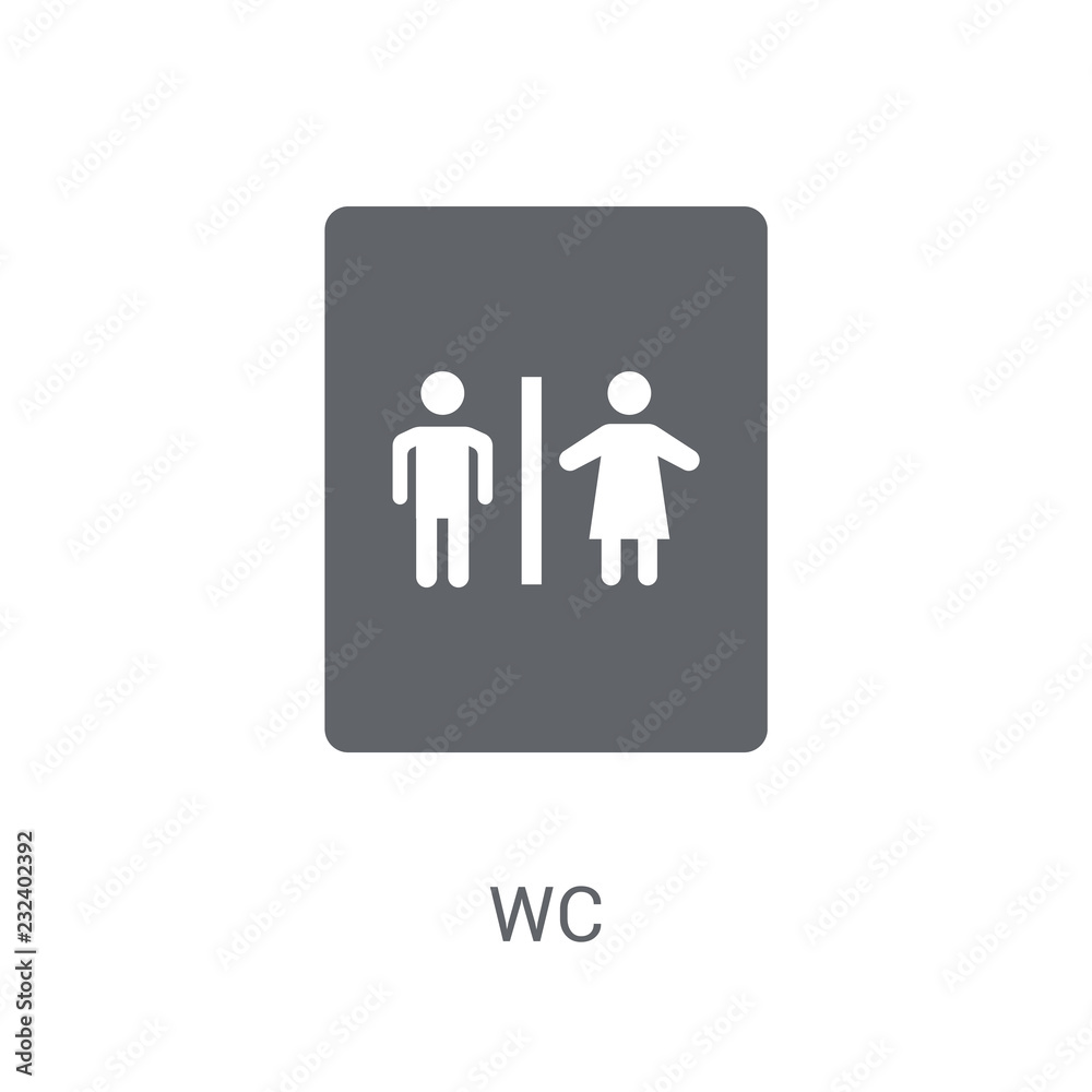 Wc sign icon. Trendy Wc sign logo concept on white background from ...