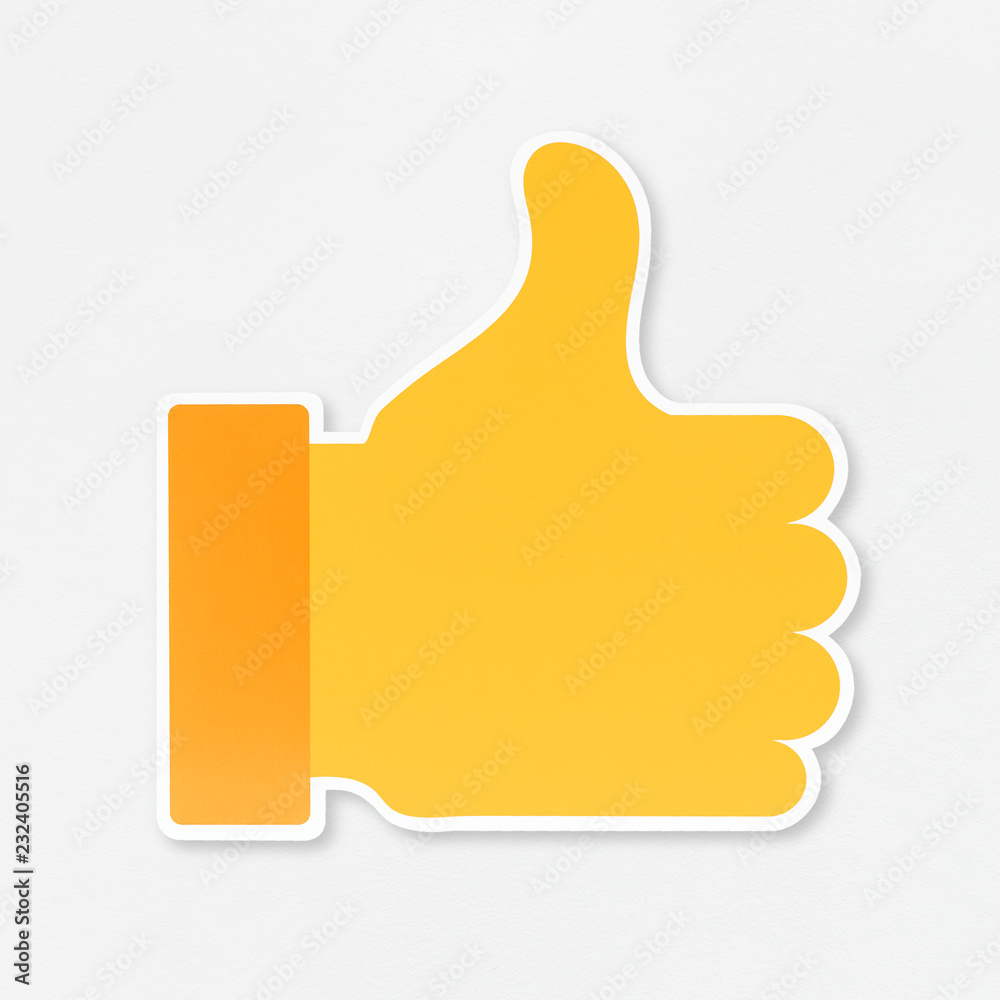 Yellow thumbs up like icon Stock Photo | Adobe Stock