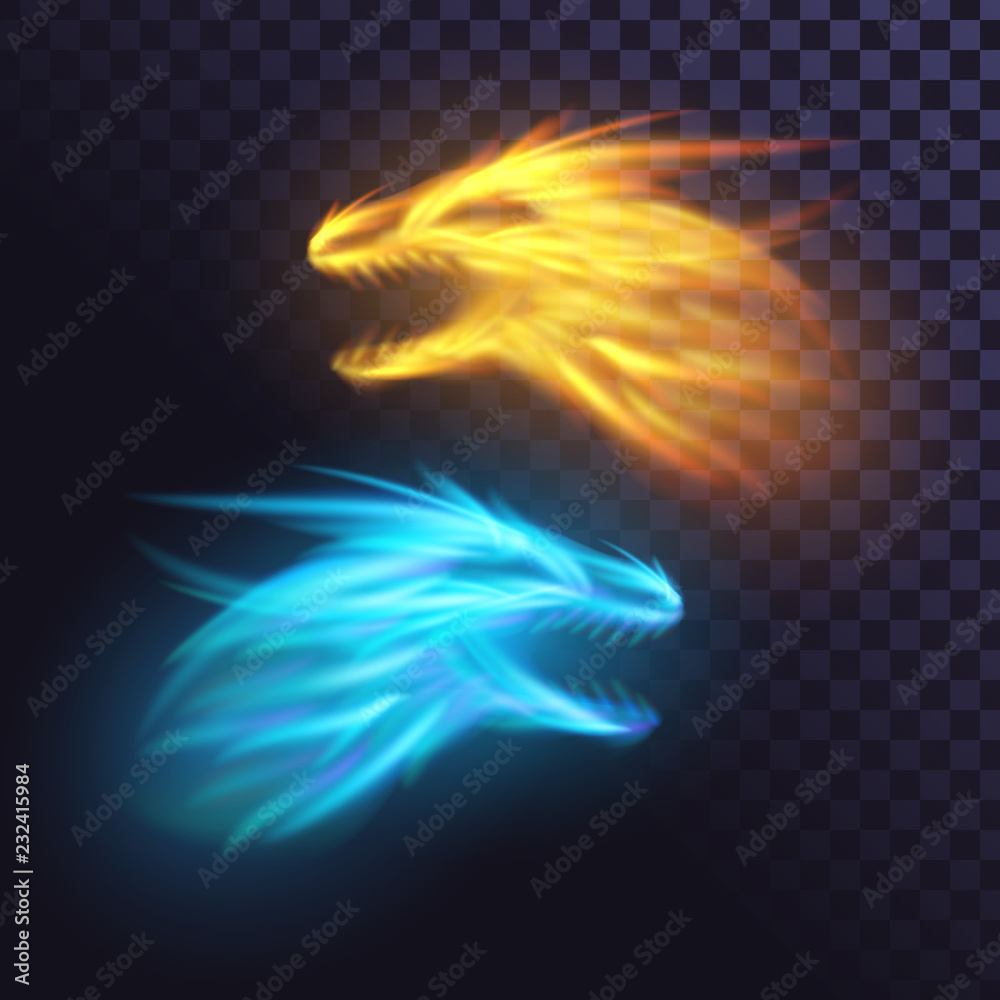 Blue Flame Dragon Background