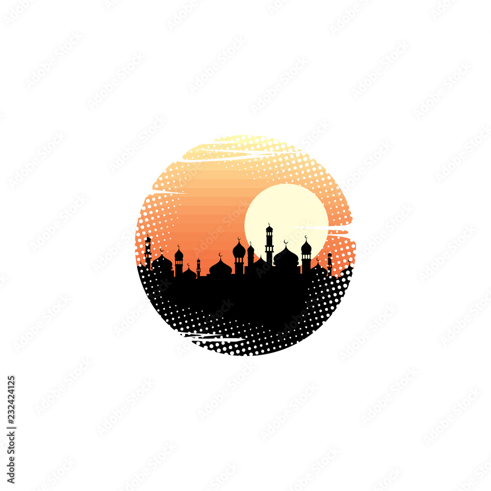 muslim islam mosque theme sign Stock Vector | Adobe Stock