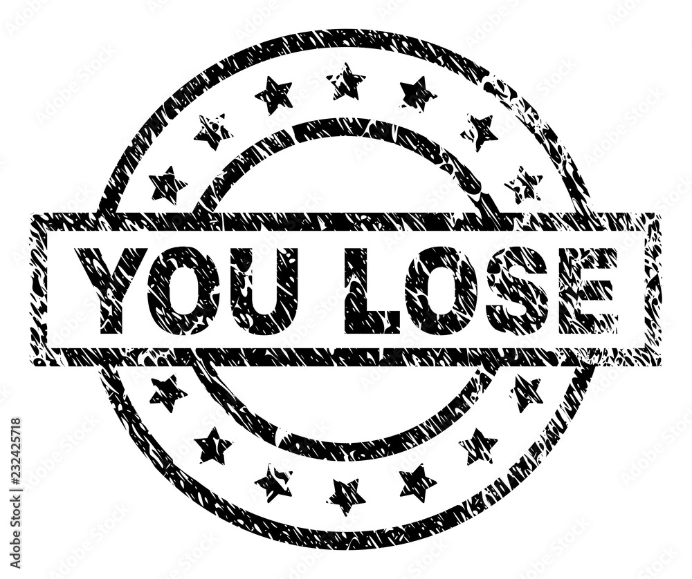 Vecteur Stock YOU LOSE stamp seal watermark with distress style ...