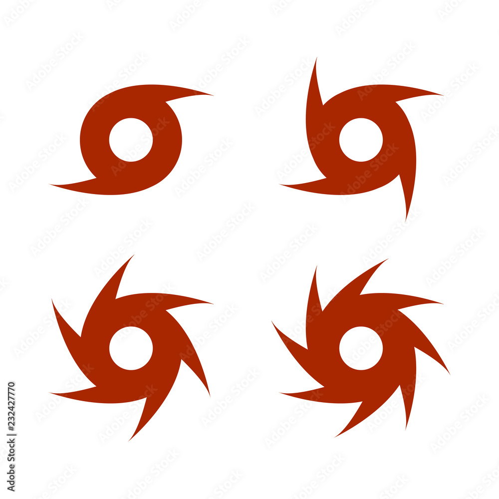 Hurricane - storm sign, symbol. White background. Vector illustration ...