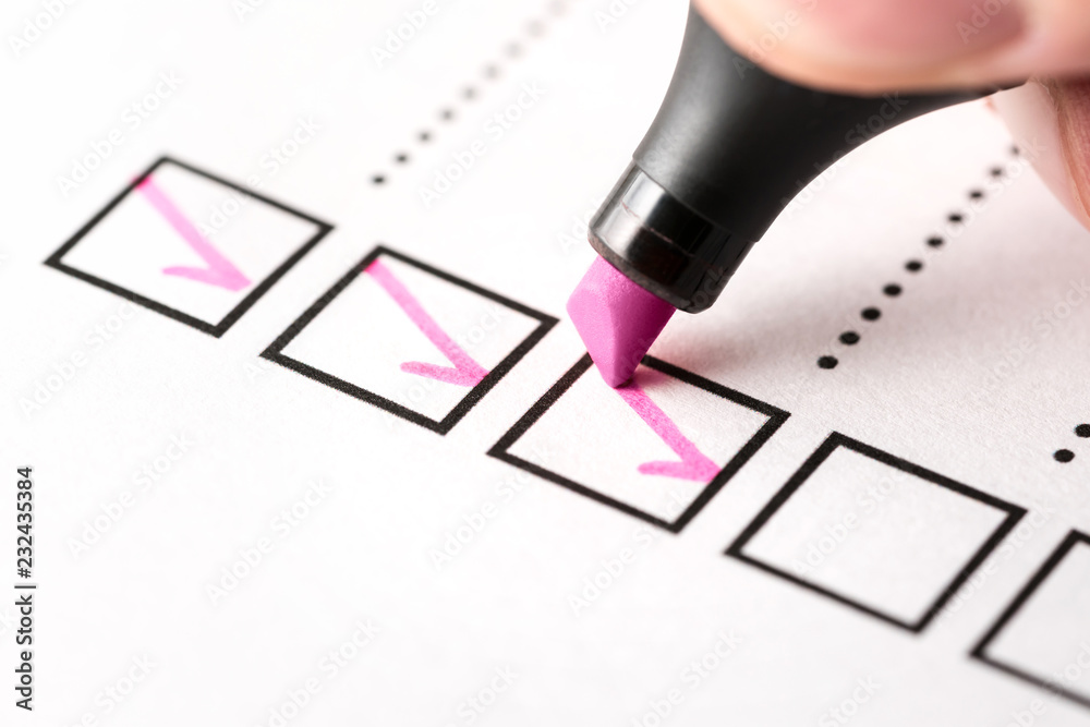 Check list document of finished work duties and responsibilities ...