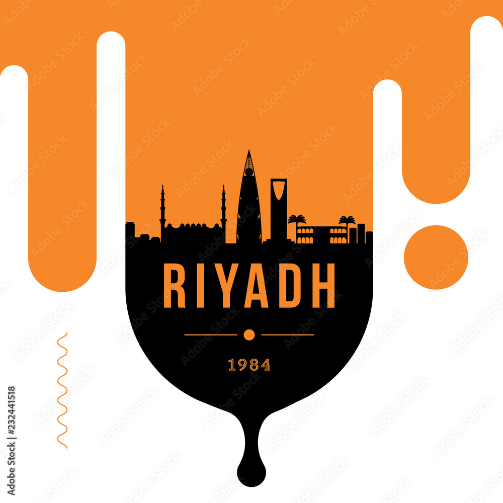 Riyadh Modern Web Banner Design with Vector Linear Skyline Stock Vector ...