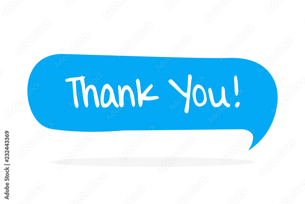 thank you - yellow speech bubble in doodle style Stock Vector | Adobe Stock