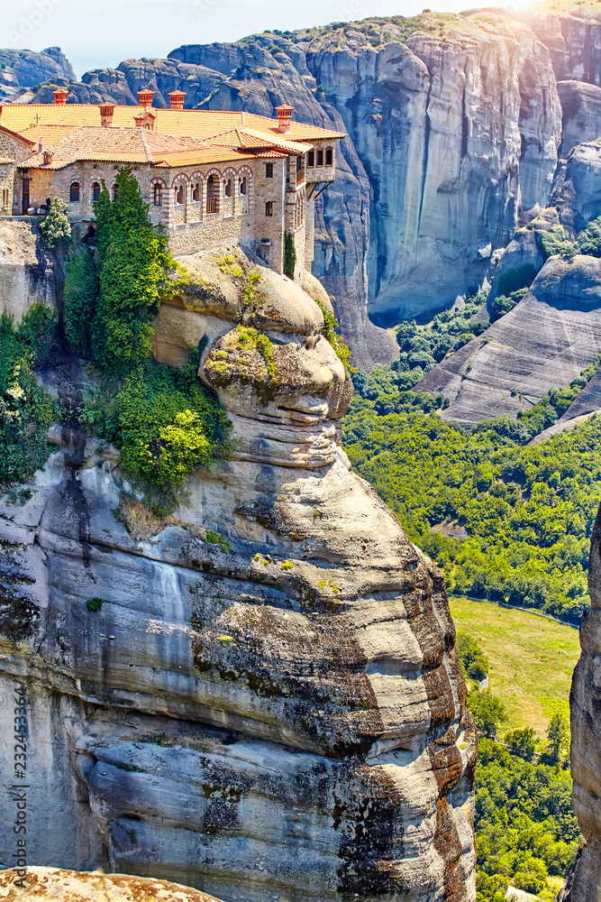Great Monastery of Varlaam on the high rock in Meteora, Meteora ...