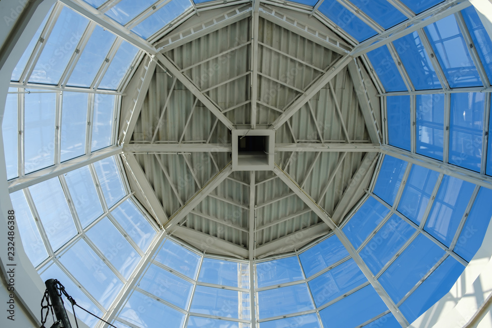 Curved Skylight Glass Roof or Ceiling of Dome with Geometric Structure ...