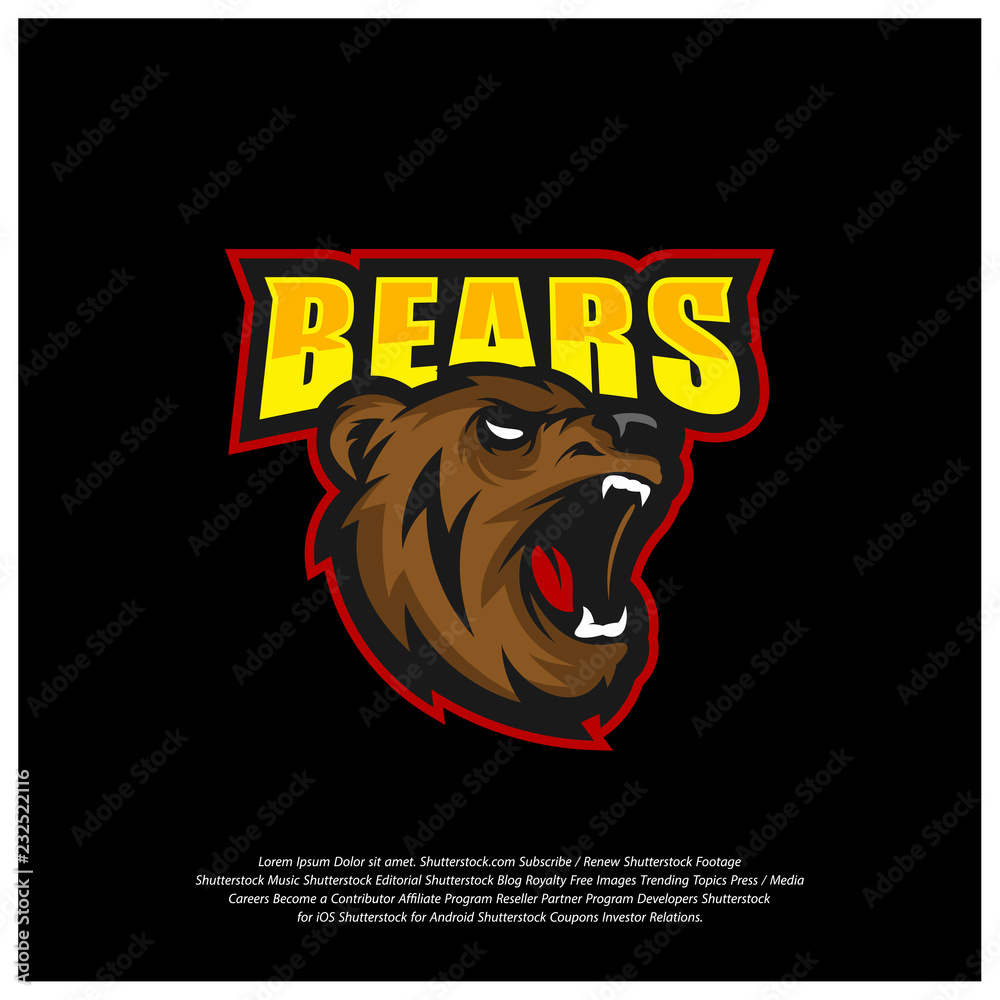 Bear Logo design vector. Modern professional grizzly bear logo for a ...