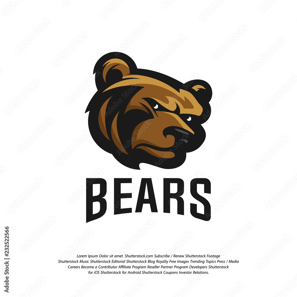Bear Logo design vector. Modern professional grizzly bear logo for a ...