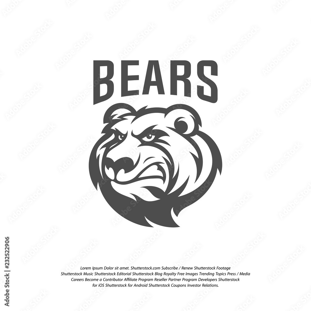 Bear Logo design vector. Modern professional grizzly bear logo for a ...