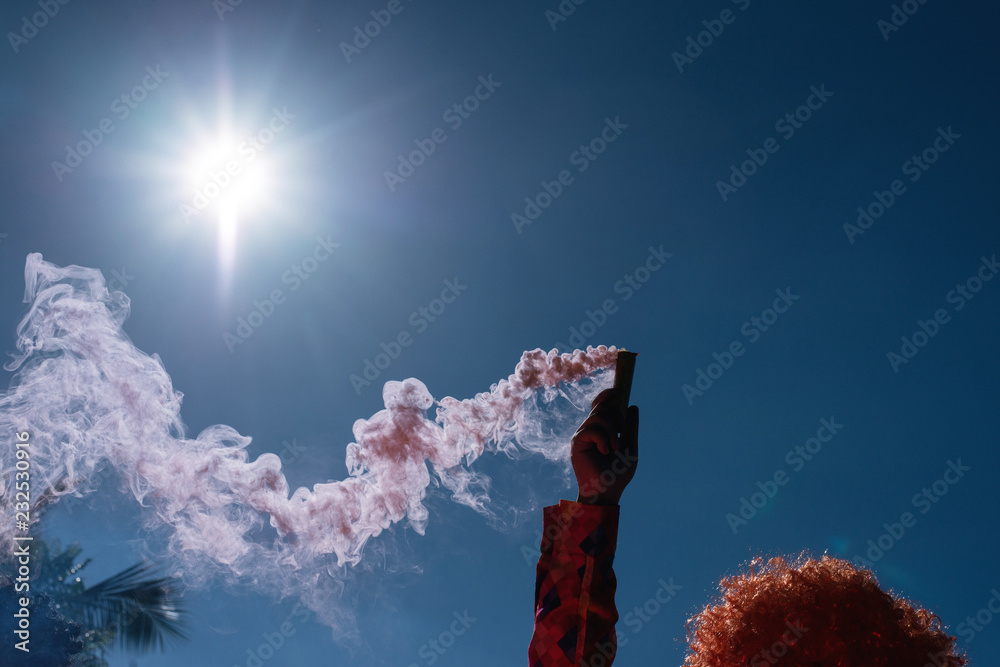 Red Hand Flare Stock Photo | Adobe Stock