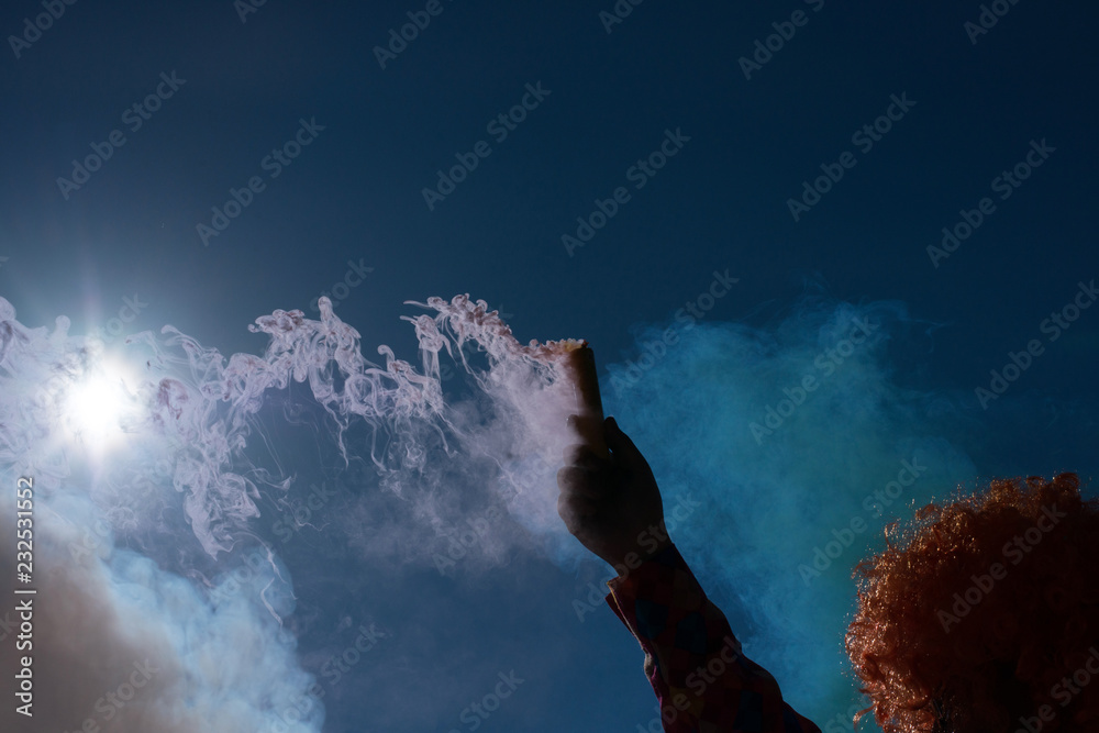 Red Hand Flare Stock Photo | Adobe Stock