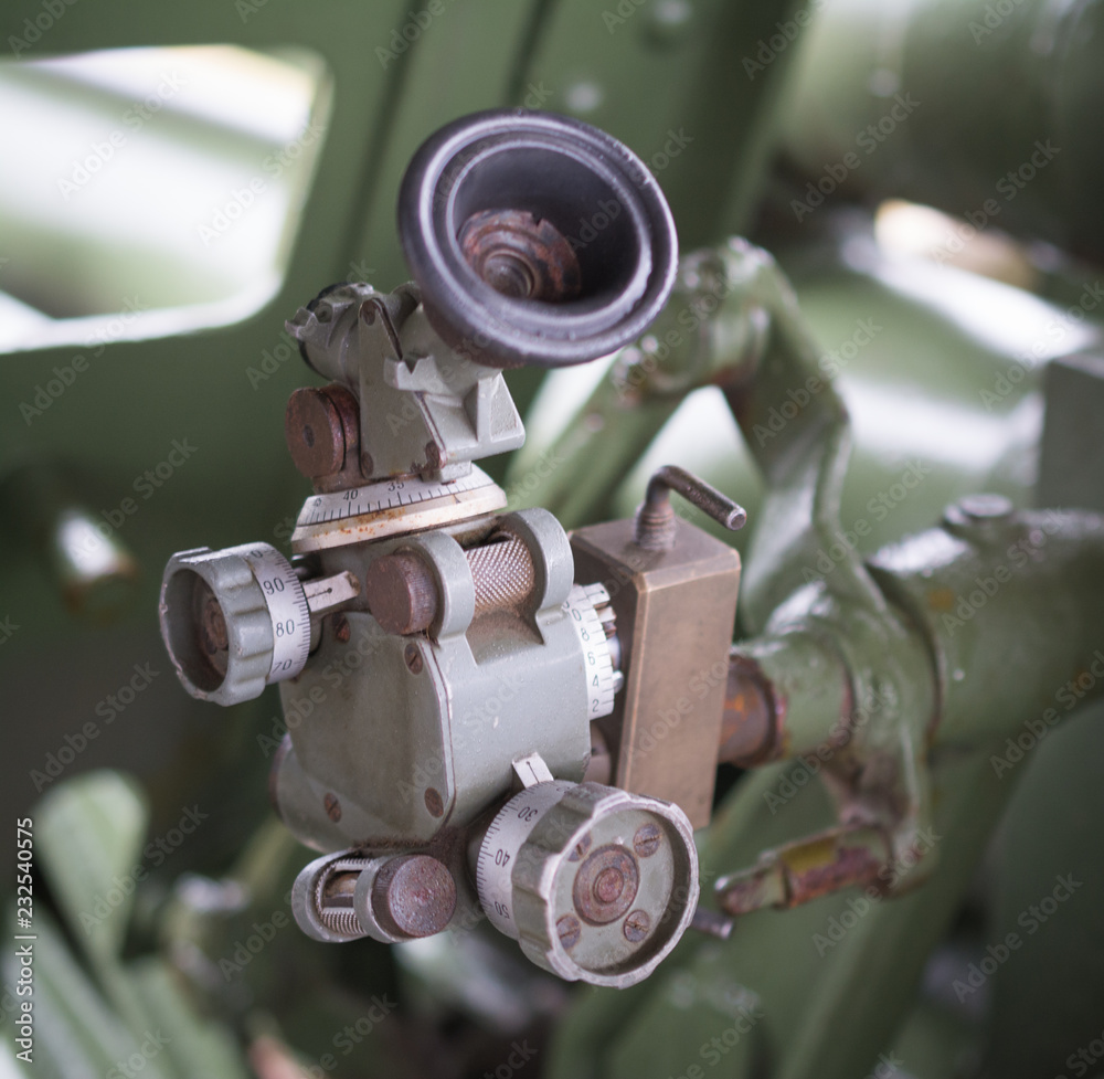 optical sighting device of the old Russian gun from the Second World ...