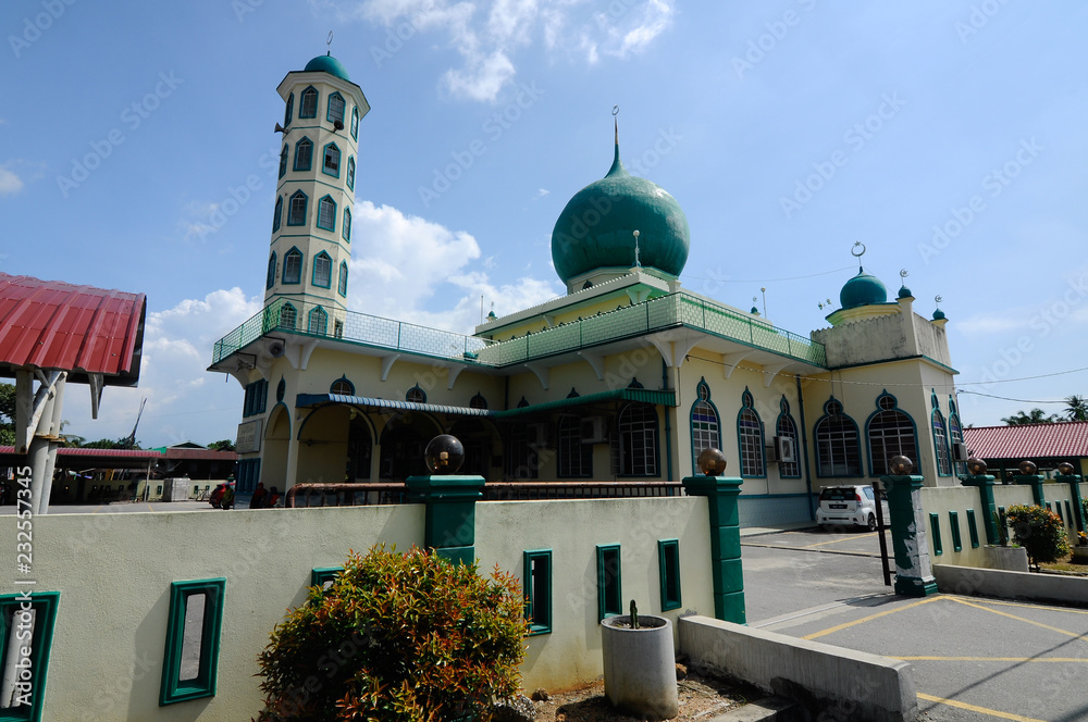 Exterior of Al-Athar Mosque in Bagan Serai, Perak, Malaysia. An old ...