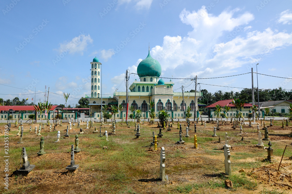 Exterior of Al-Athar Mosque in Bagan Serai, Perak, Malaysia. An old ...