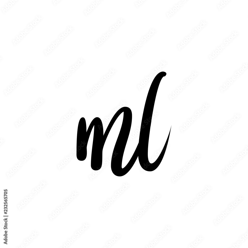 Initial Letter ML Isolated Logo Black. Template logo for business ...
