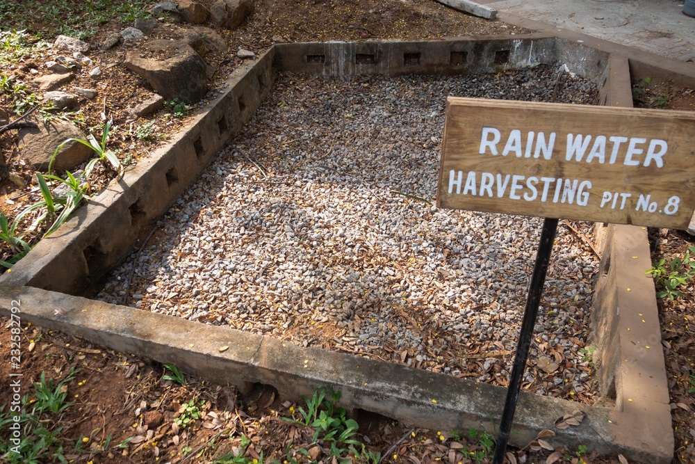 Rain water harvesting pit in India Stock Photo | Adobe Stock
