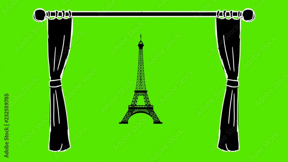 Eiffel Tower - Hand Drawn Animation - 2D Drawing Stock Video | Adobe Stock