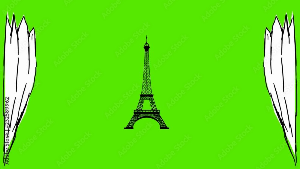 Eiffel Tower - Hand Drawn Animation - 2D Drawing Stock Video | Adobe Stock