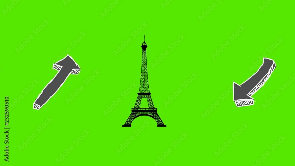 Eiffel Tower - Hand Drawn Animation - 2D Drawing Stock Video | Adobe Stock